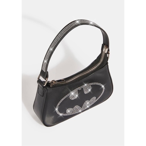DC Comics | Bags | Dc Comic Dark Knight Shoulder Bag Black Rhinestone ...